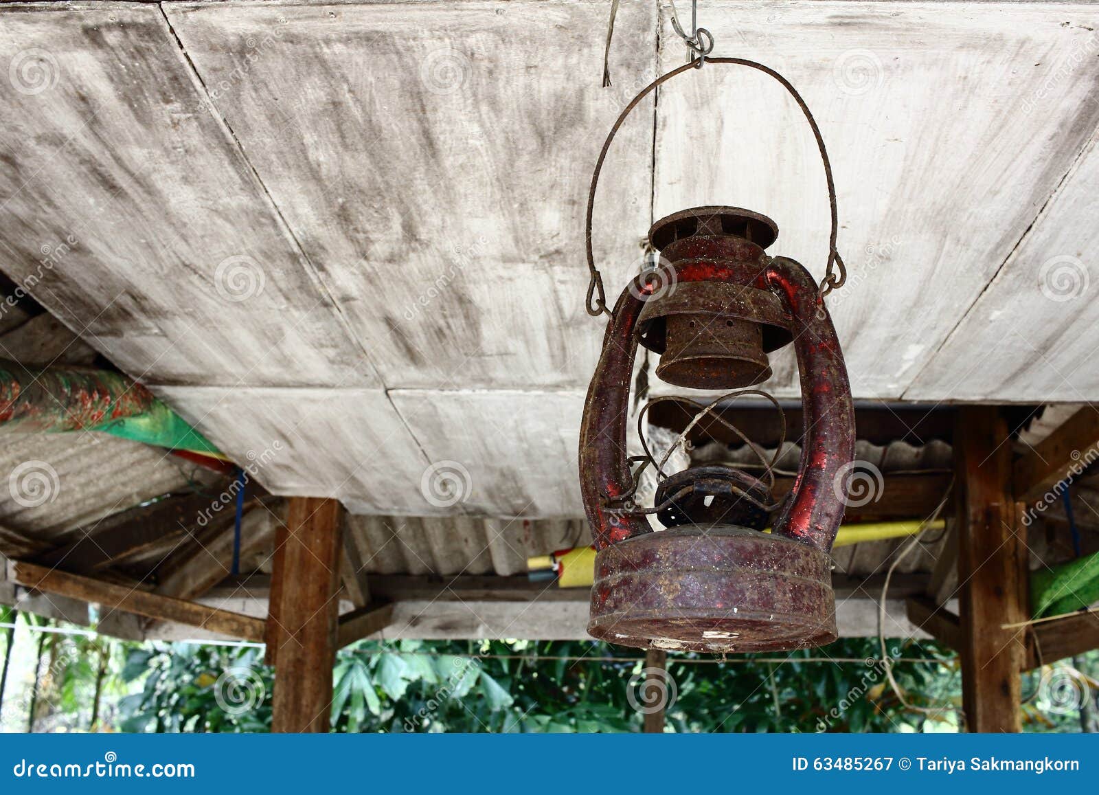 Old Rusty Lamp Hang on Dusty Ceiling Stock Image - Image of rusty ...