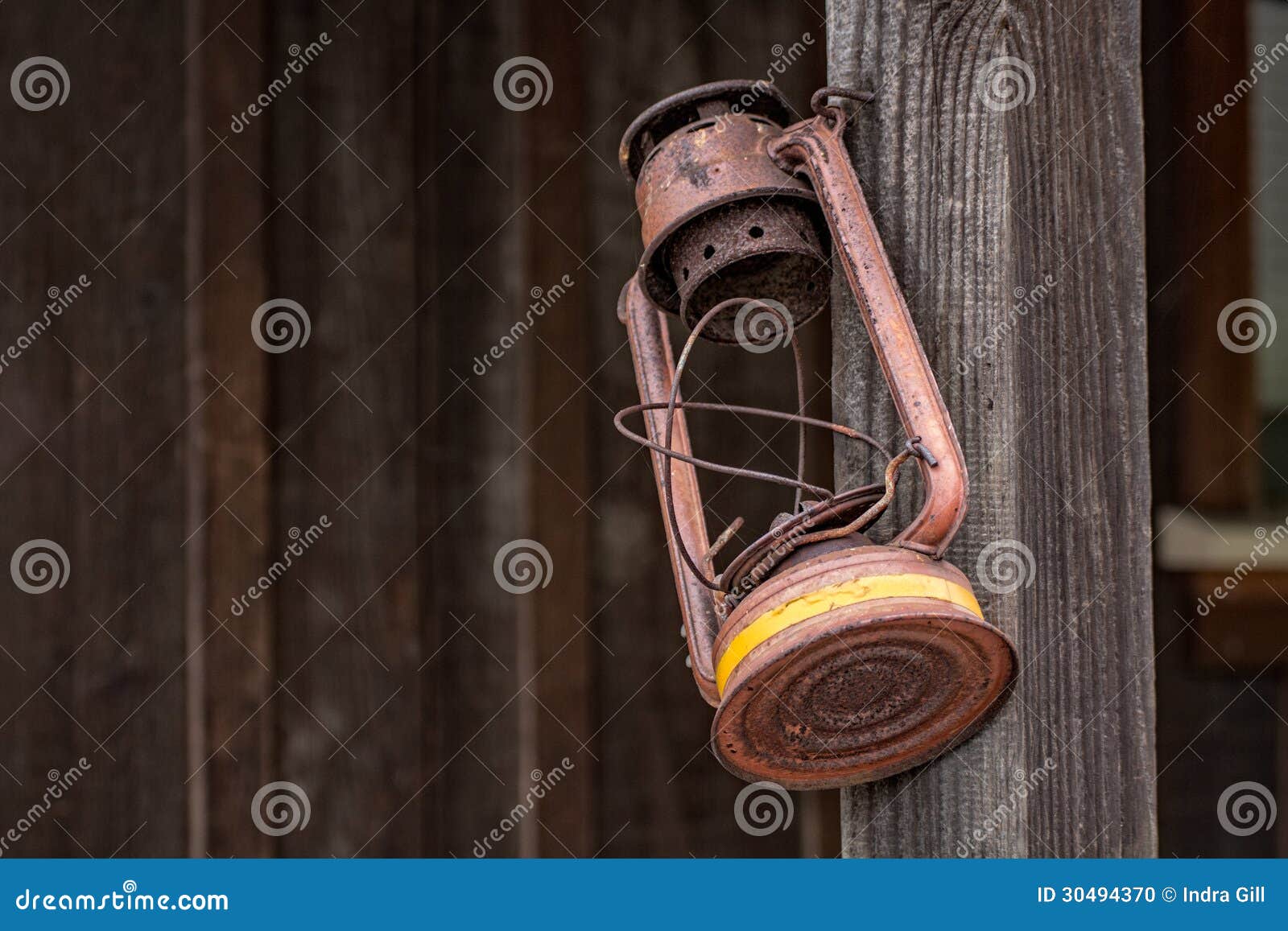 Old,rusty Lamp Hanging on Post Stock Photo - Image of brown, rusty ...