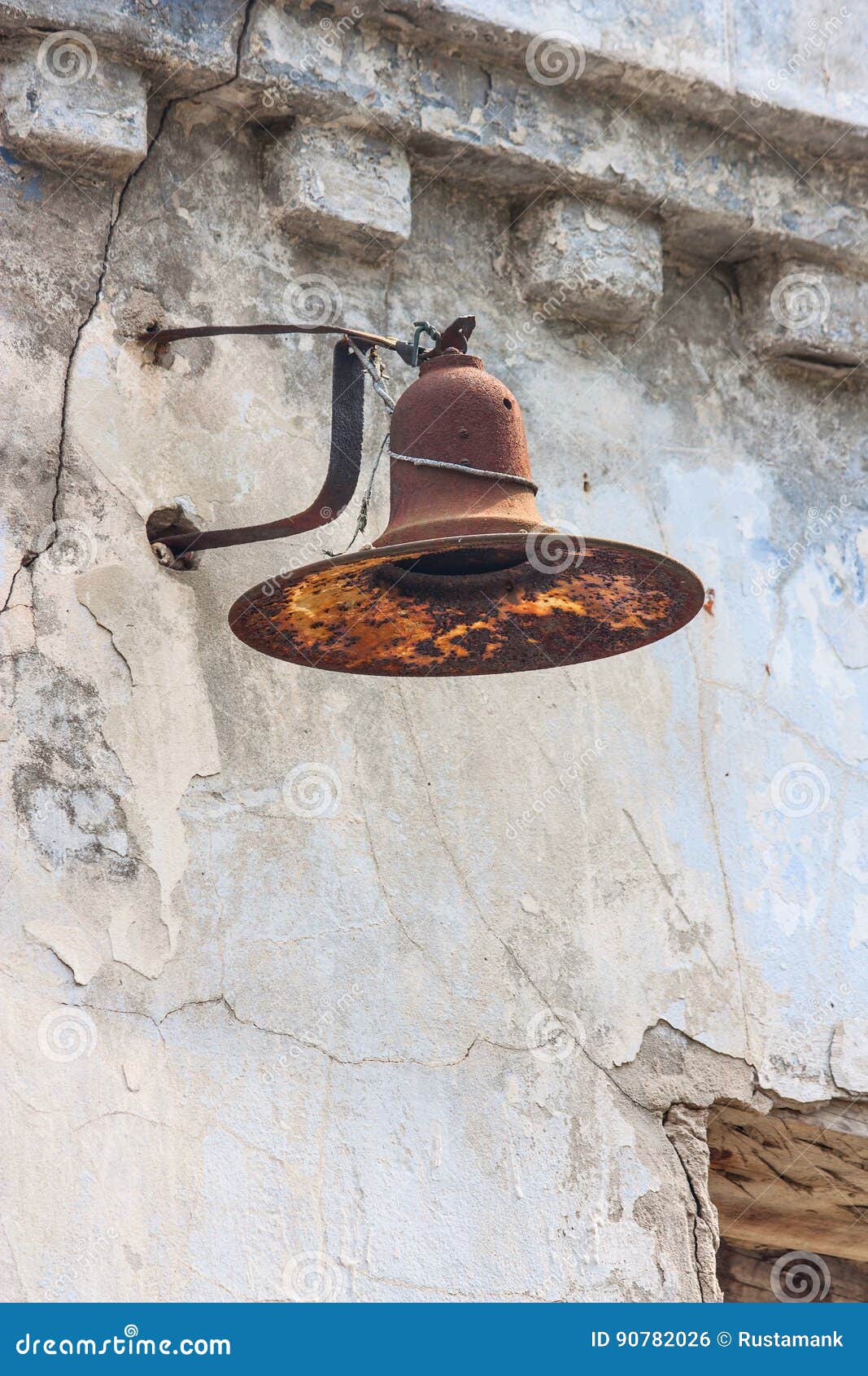 Old Rusty Lamp on the Wall of Abandoned Building Stock Photo - Image of ...