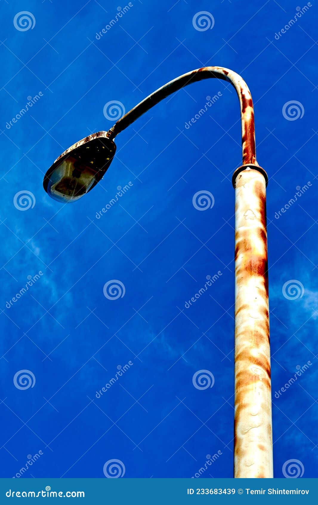 An Old Rusty Lamppost Against the Blue Sky Stock Image - Image of ...