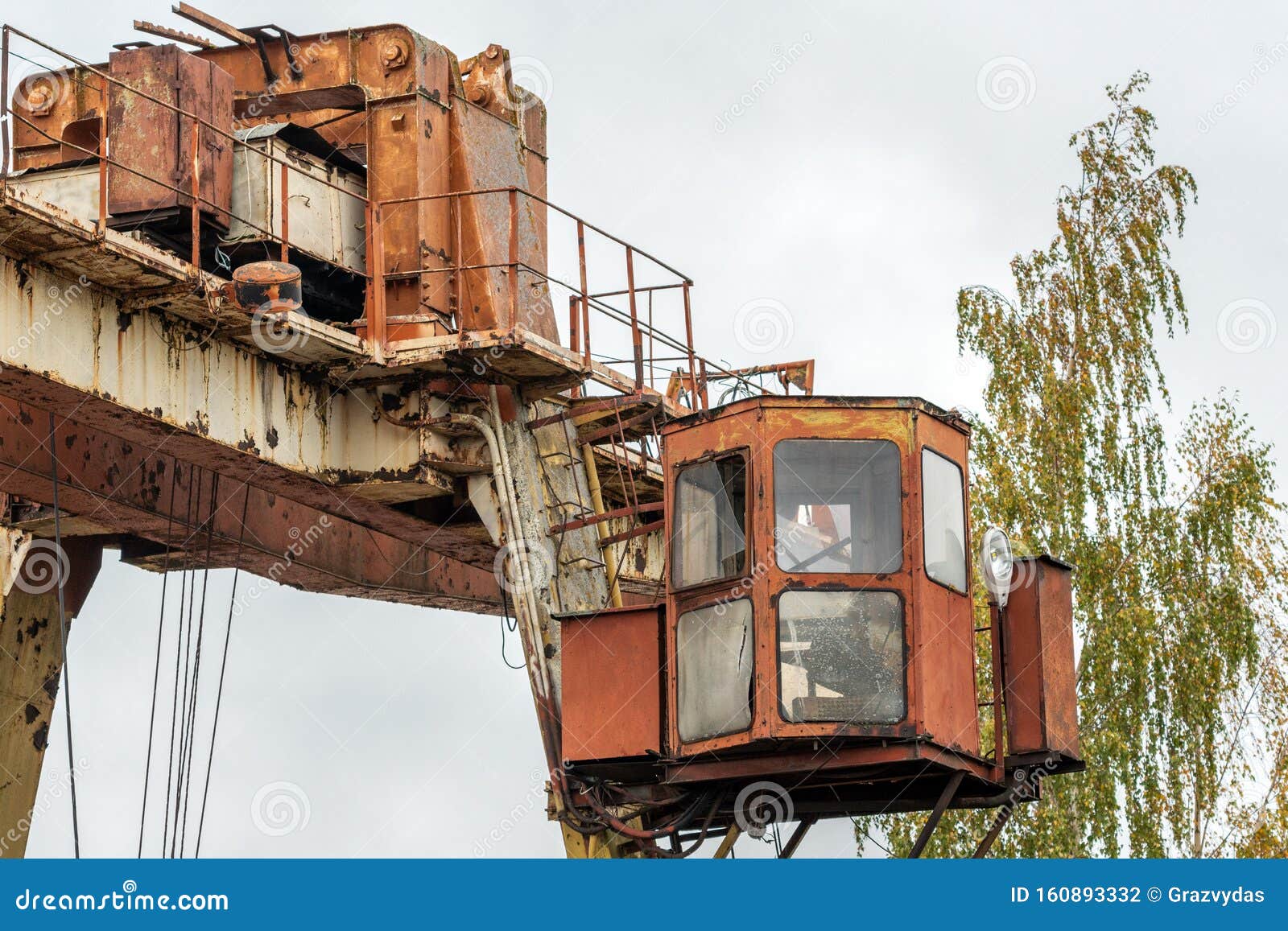 Old rusty lifting crane stock photo. Image of machine - 160893332