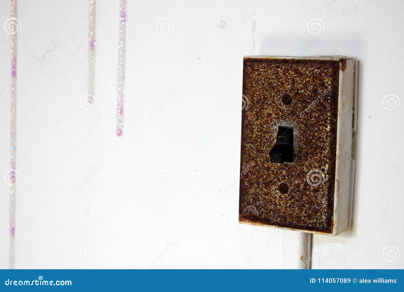 Old Rusty Light Switch in Interior of Abandoned Hospital Building Stock ...