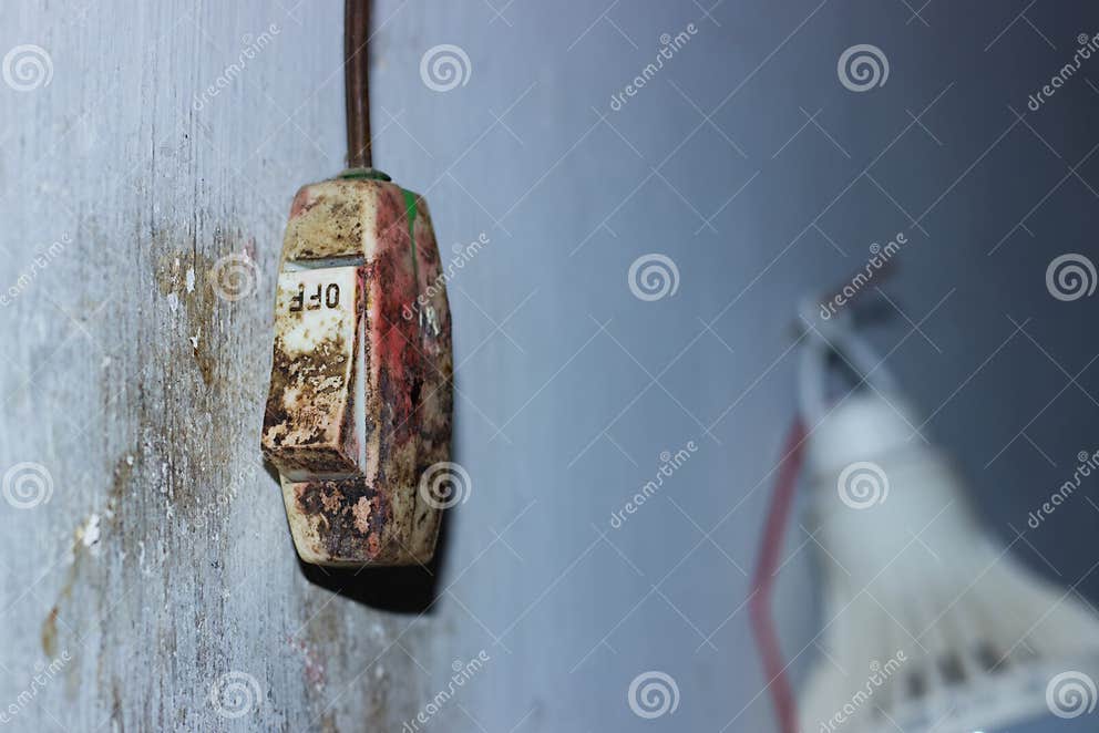 Old and Rusty Light Switch on Wall Stock Image - Image of design ...