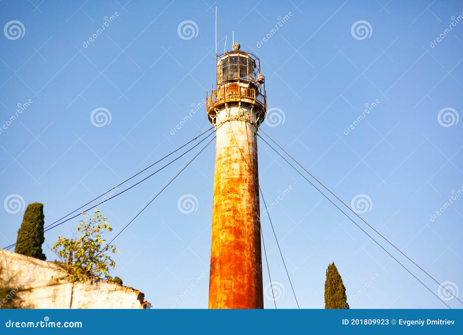Old rusty lighthouse stock image. Image of beach, harbor - 201809923