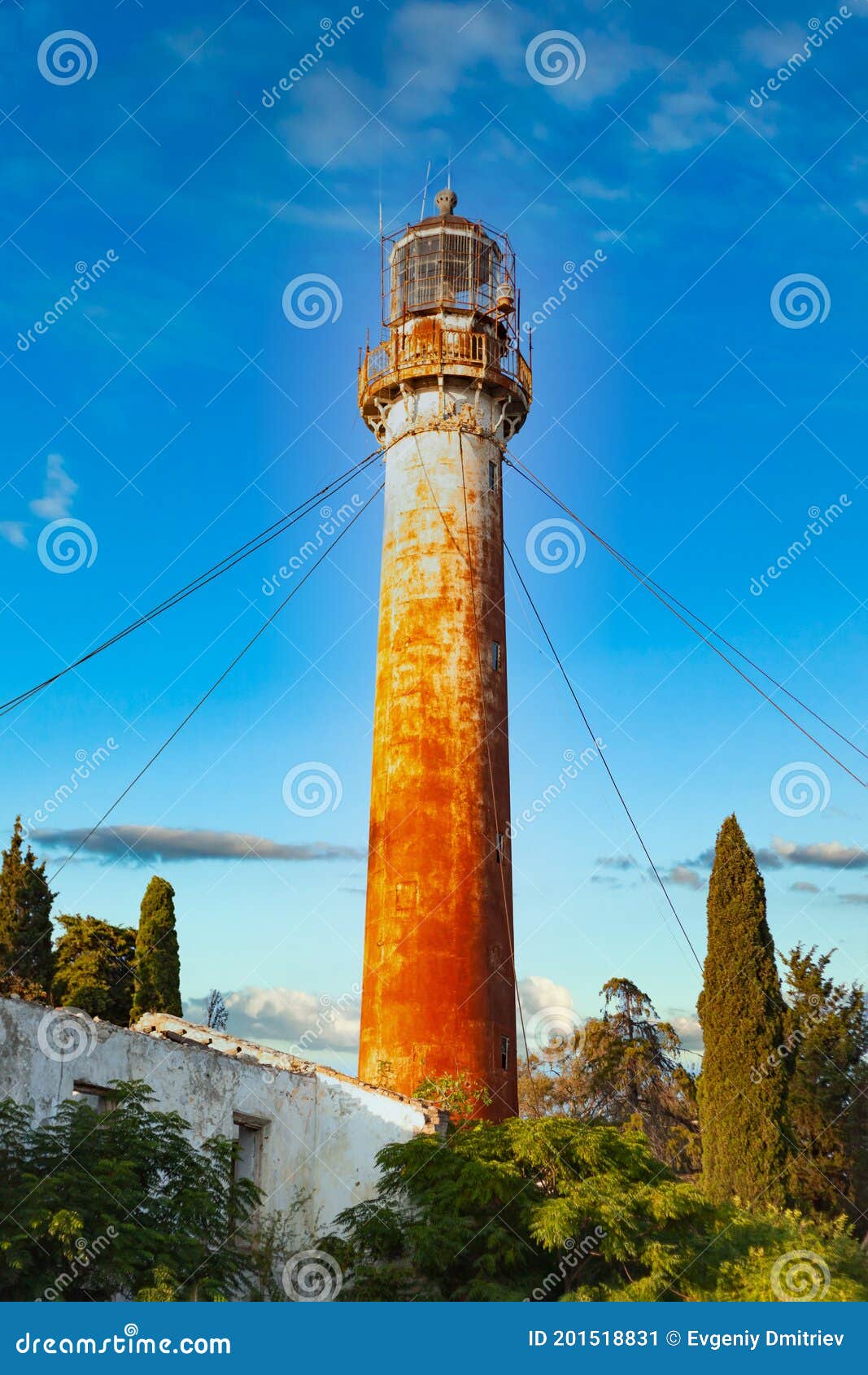 Old rusty lighthouse stock image. Image of outdoors - 201518831