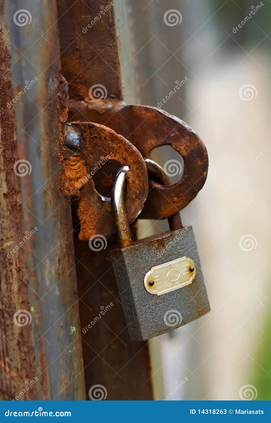 The old rusty lock stock image. Image of defense, shield - 14318263