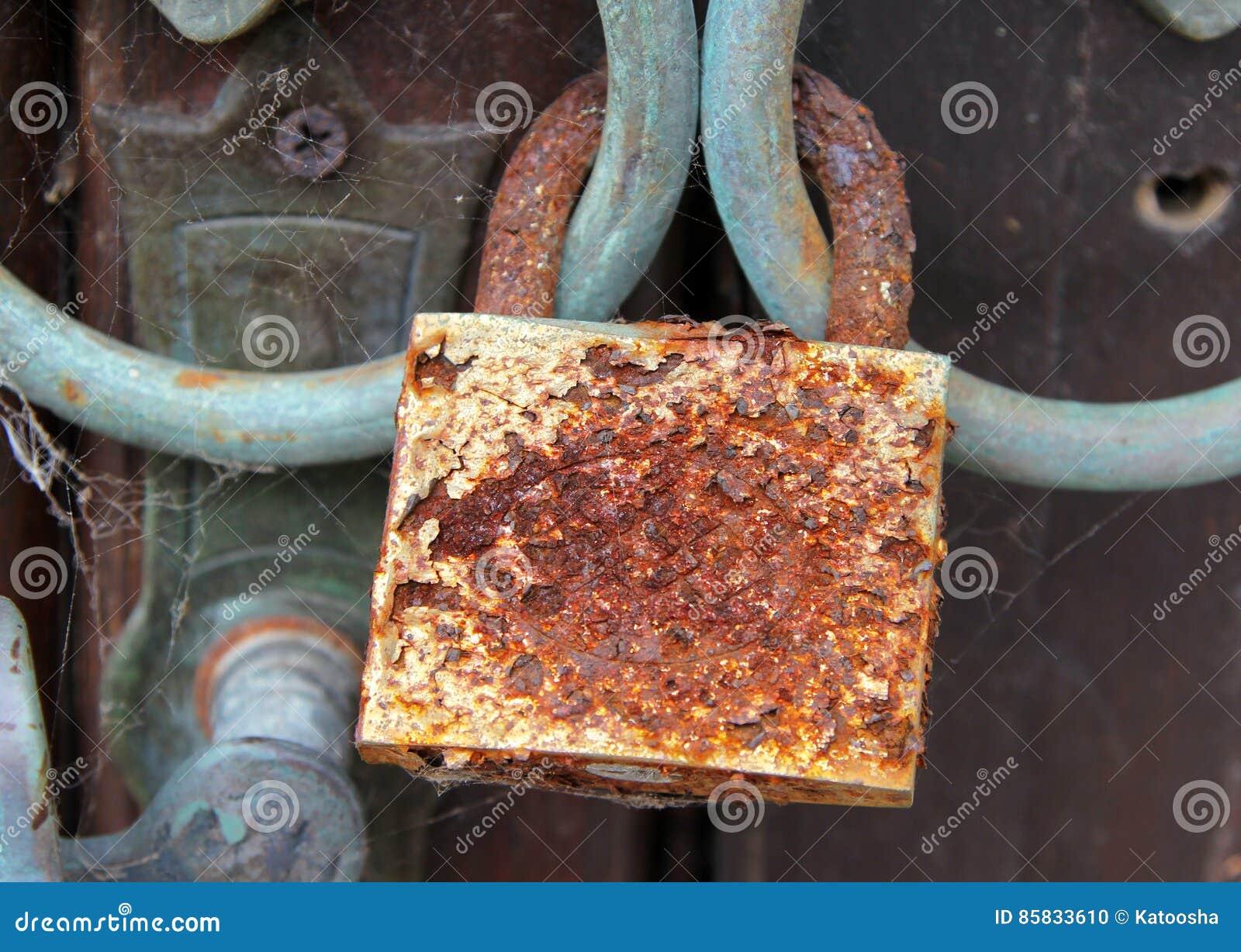 Old rusty lock stock photo. Image of brown, aged, background - 85833610