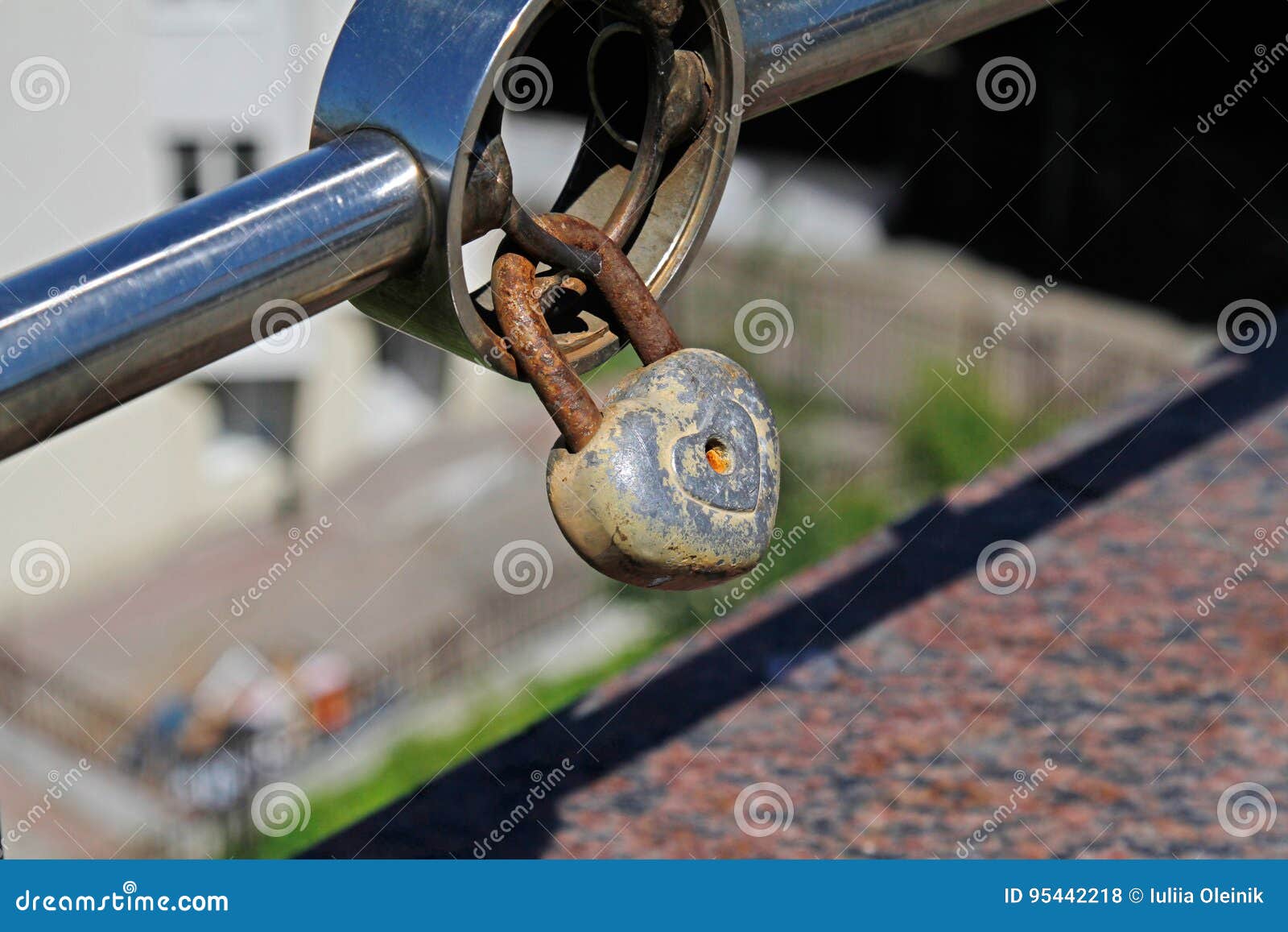 Old Rusty Lock in the Form of Heart Stock Photo - Image of retro ...