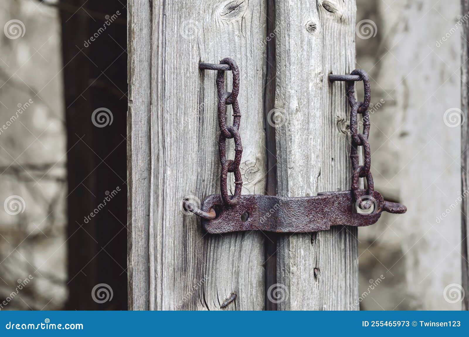 An Old Rusty Lock on the Remains of an Ancient Door Stock Image - Image ...