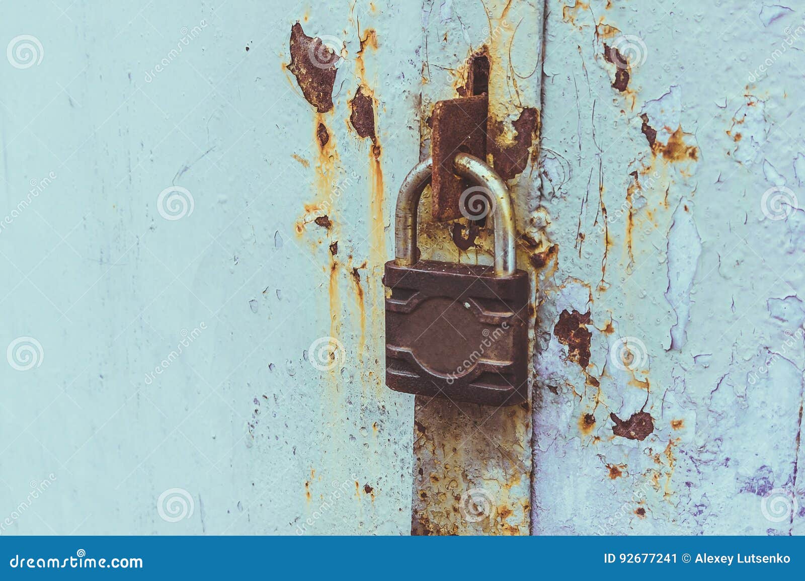 Old rusty lock stock image. Image of padlock, corrosion - 92677241