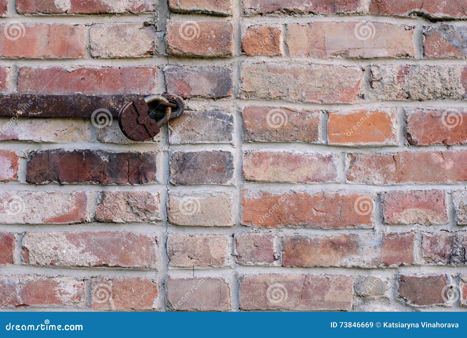 Old Rusty Lock on the Wall of Red Brick Stock Image - Image of identity ...