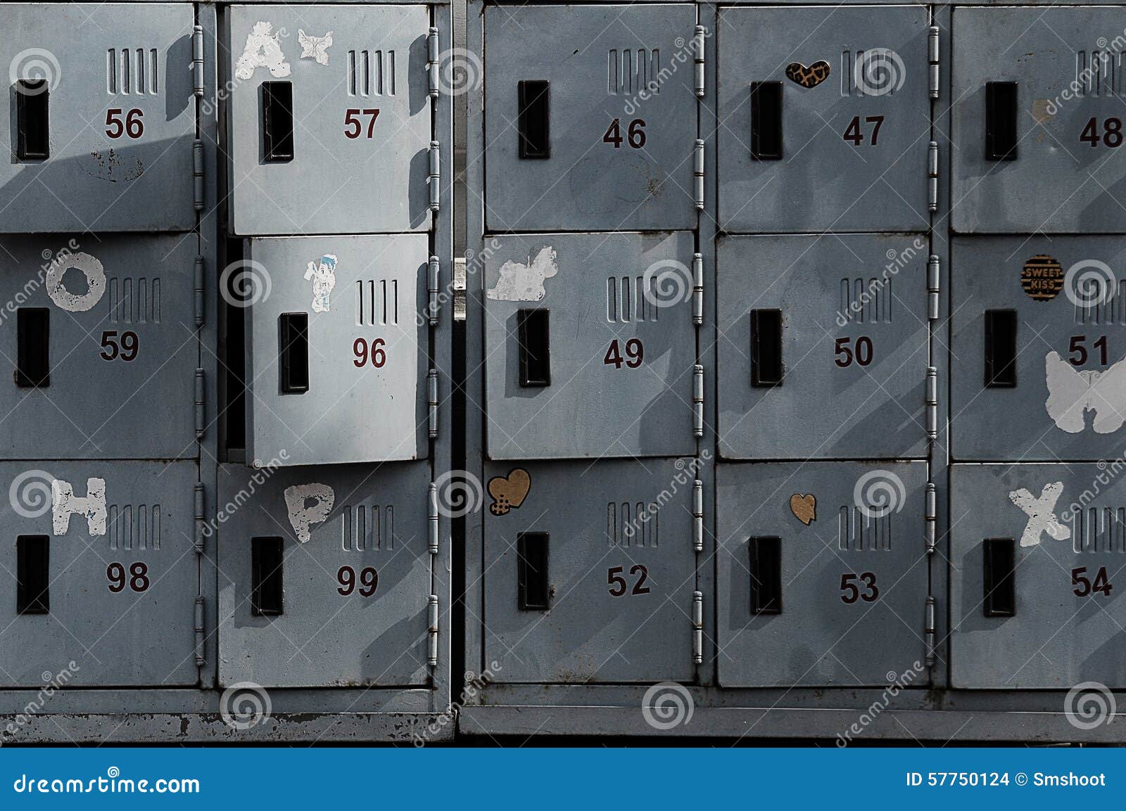 Old rusty lockers stock photo. Image of wall, storage - 57750124