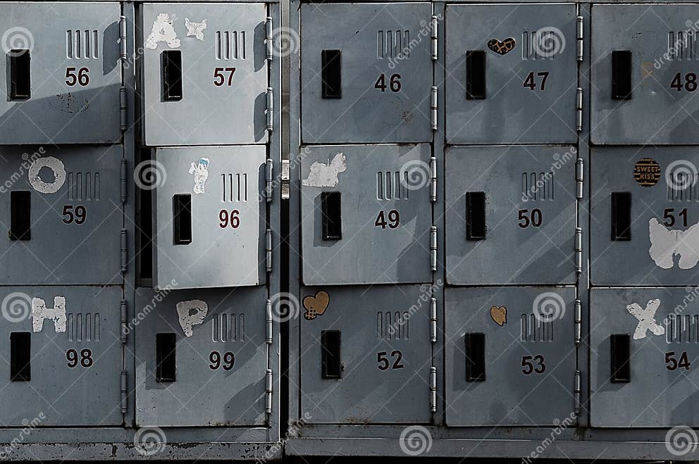 Old rusty lockers stock photo. Image of wall, storage - 57750124