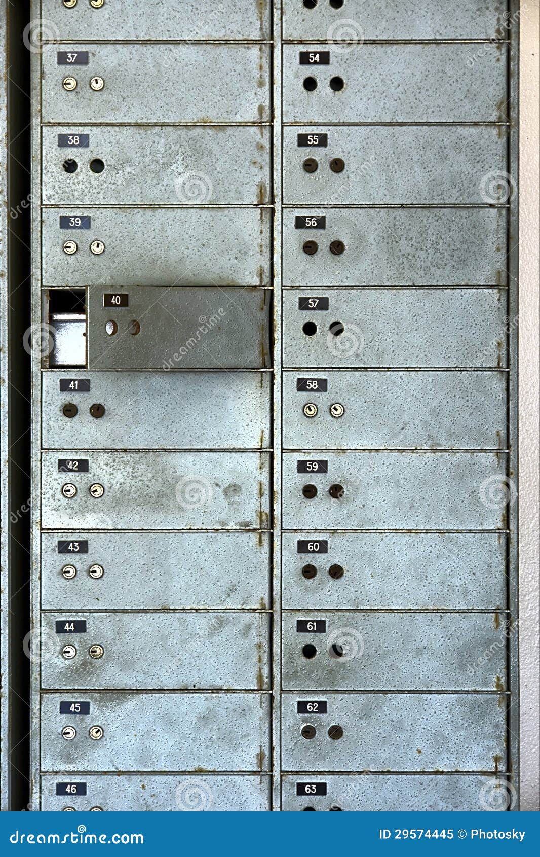 Old Rusty Lockers on the Wall Stock Image - Image of home, hotel: 29574445