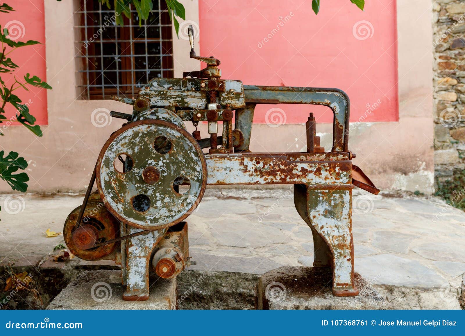Old Rusty Machine Located in a Garden Stock Image - Image of garden ...