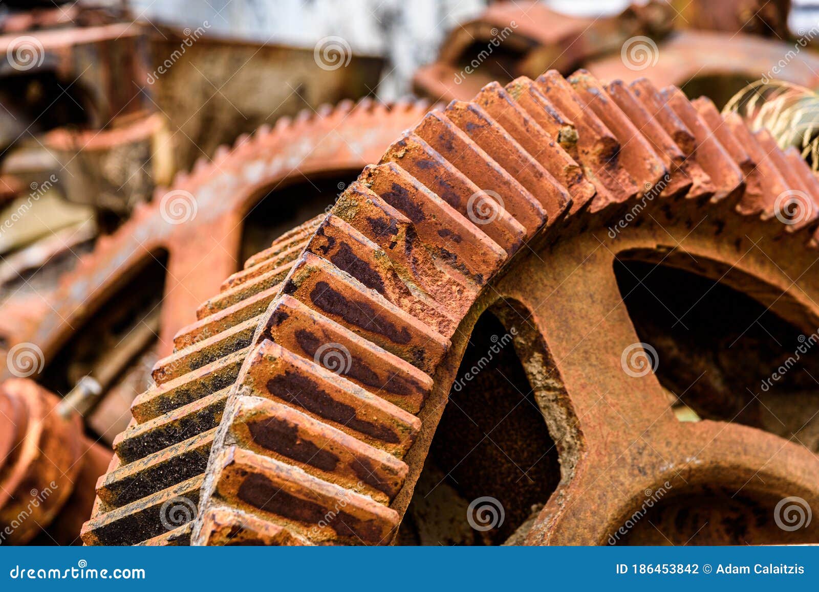 Old Rusty Machine Parts stock photo. Image of heavy - 186453842