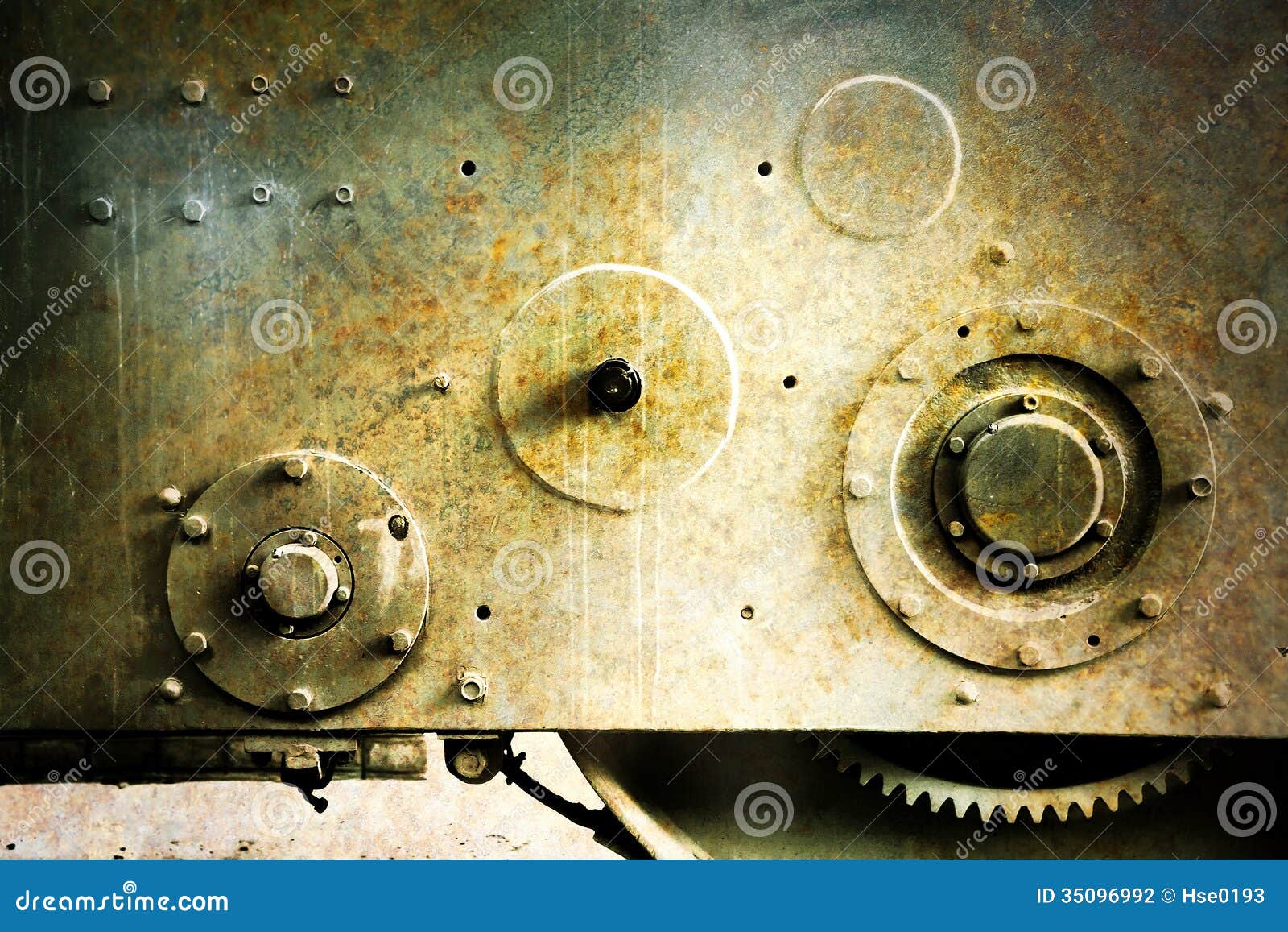 Old Rusty Machine With Complex Vault, Pipeline And Utilities In Former ...