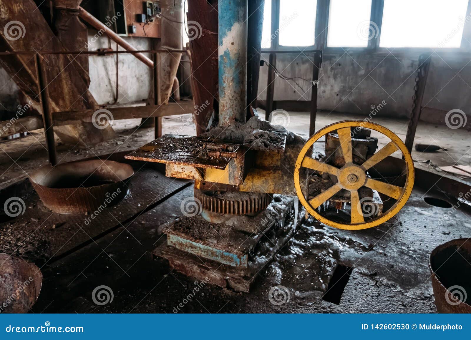 Old Rusty Machine Valve at Abandoned Factory Stock Photo - Image of ...