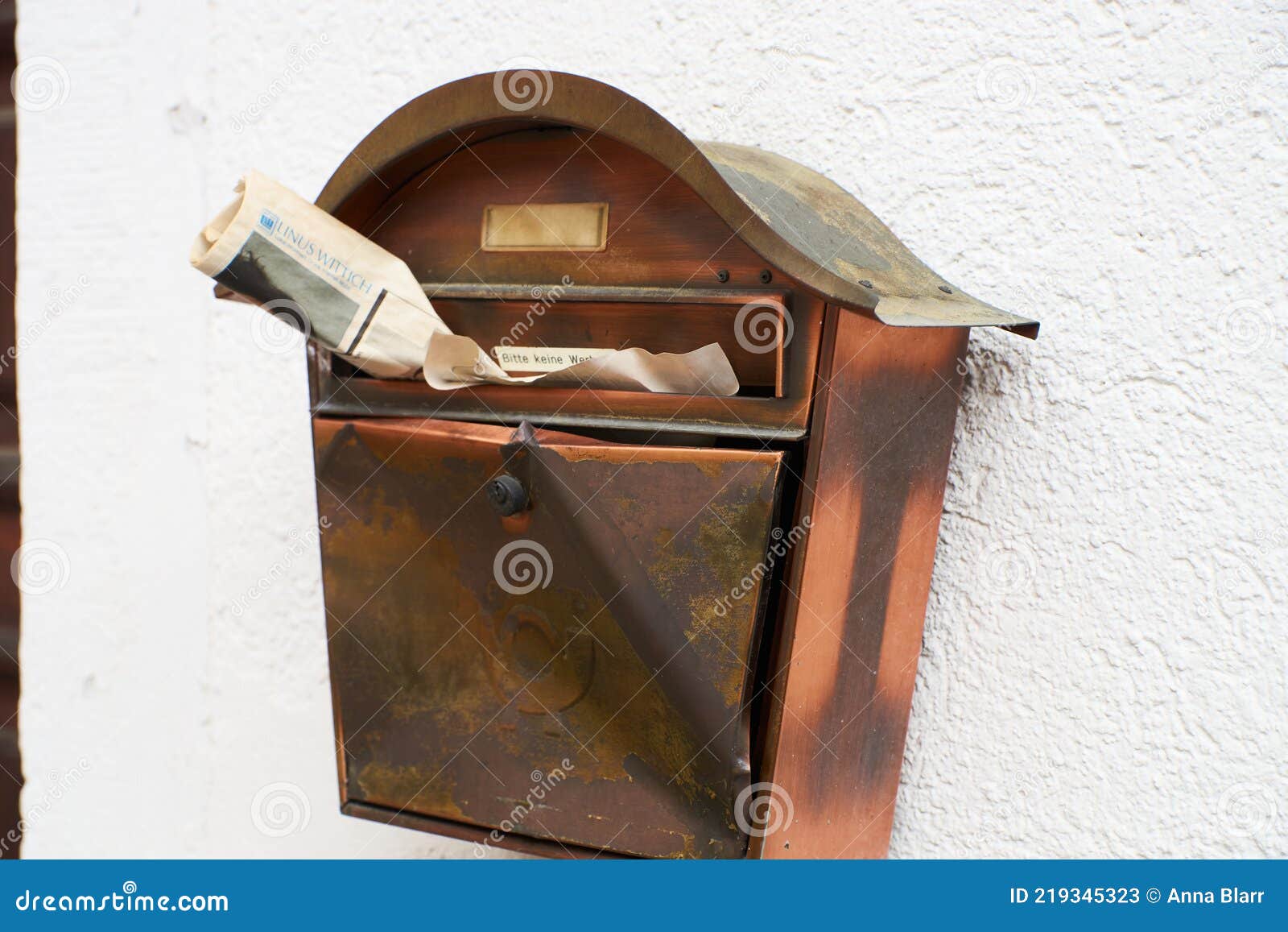 Old rusty mailbox stock image. Image of rusty, ancient - 219345323