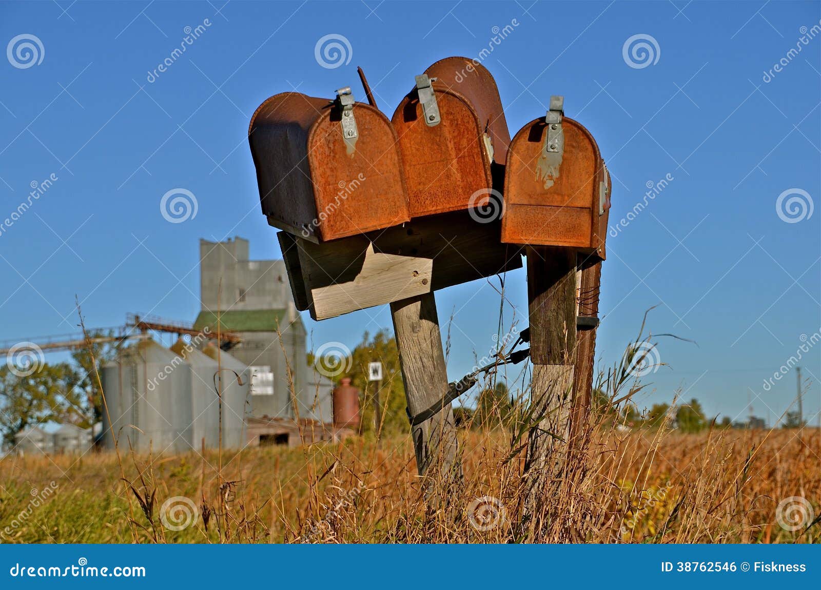 Old Rusty Mailboxes stock photo. Image of wood, grain - 38762546