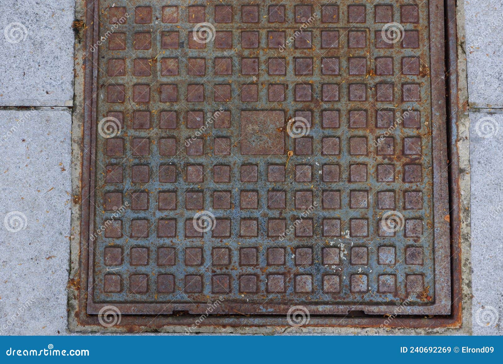 Old and rusty manhole stock image. Image of grunge, rough - 240692269