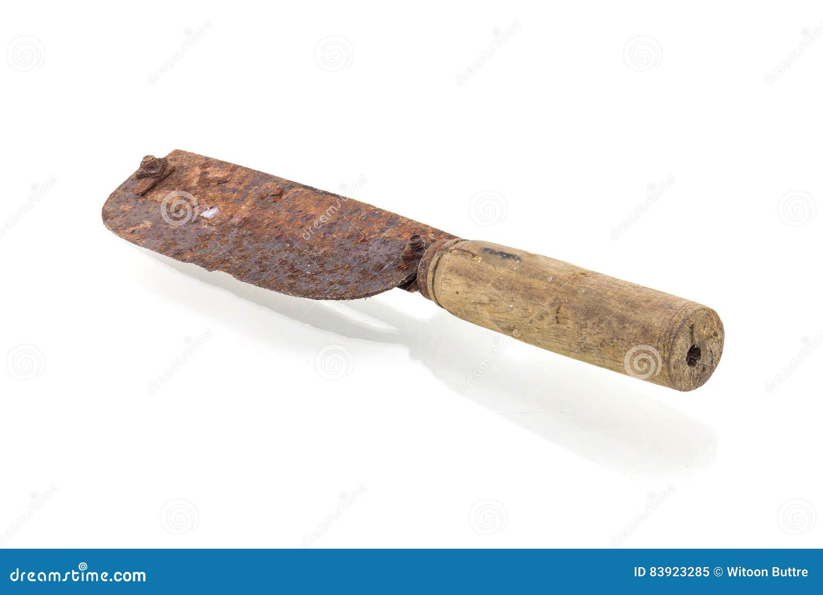 Old Rusty Meat Cleaver Isolated Stock Image - Image of handle, path ...