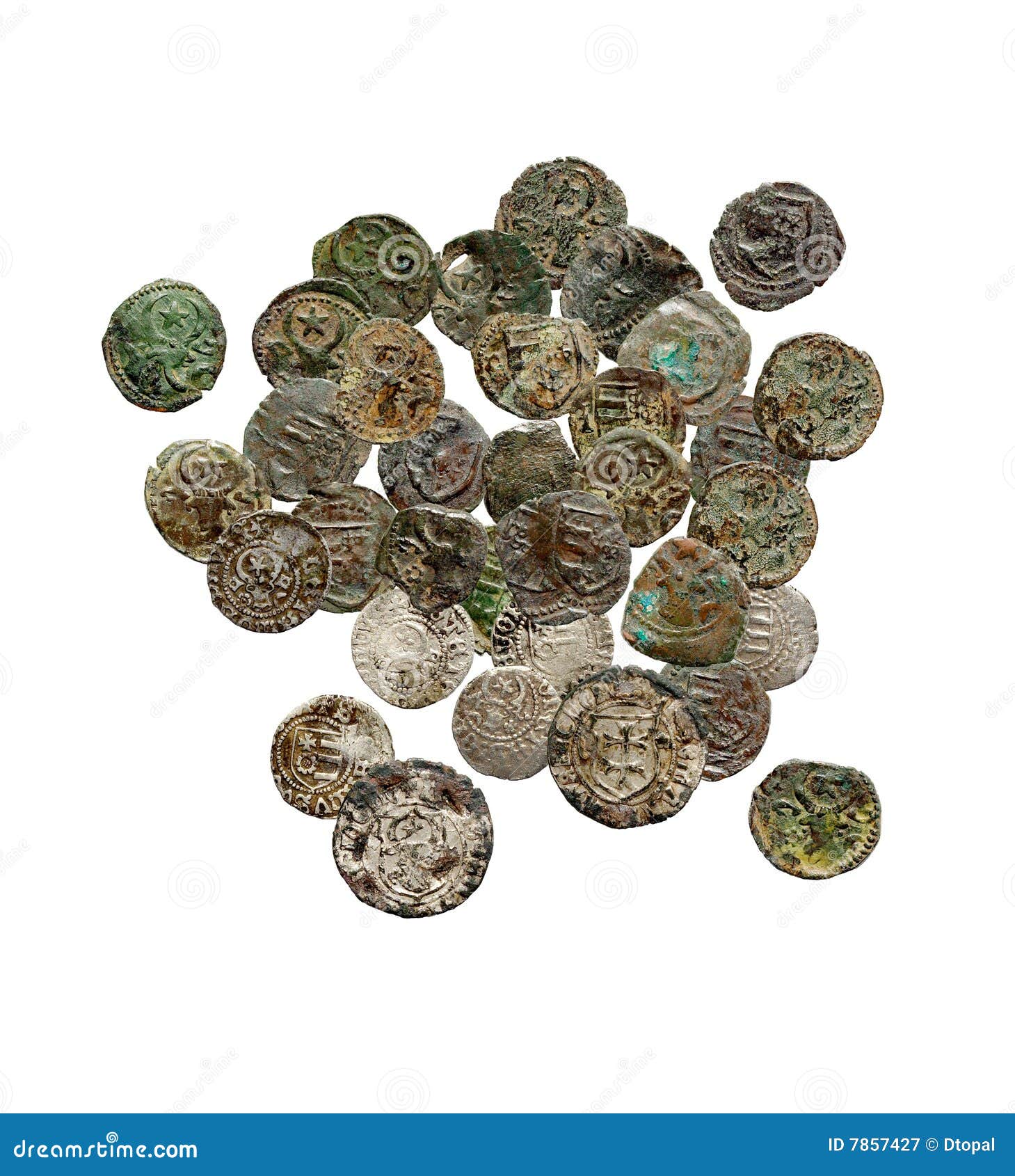 Old Rusty Medieval European Coins Stock Image - Image of discovery ...