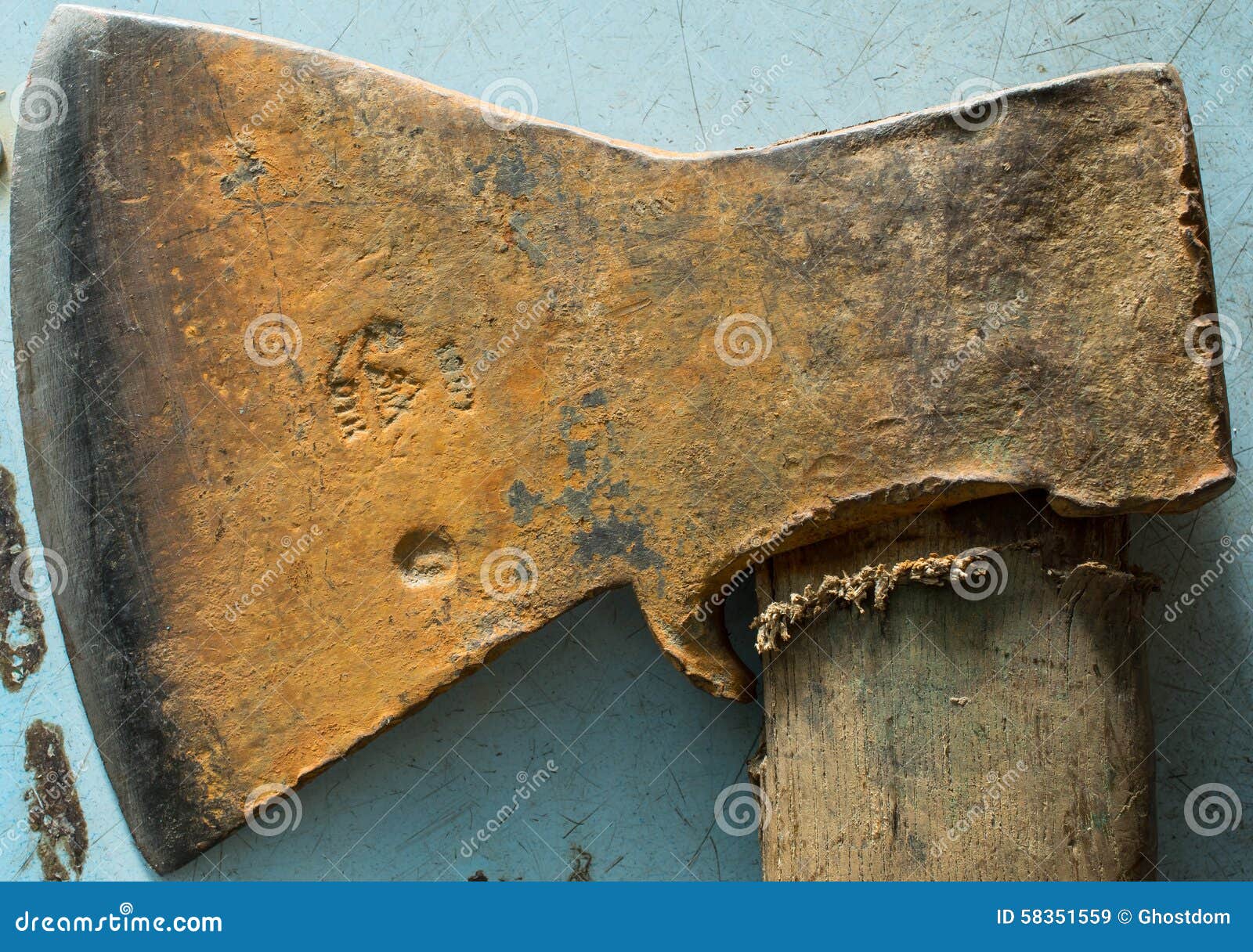 Old rusty metal axe stock image. Image of brown, yellow - 58351559
