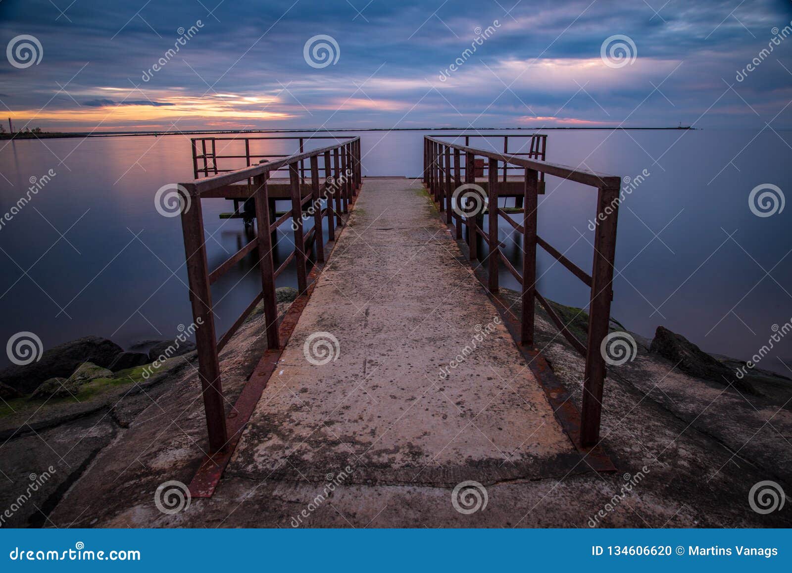 Old Rusty Metal Bridge in Port Stock Photo - Image of nature, stone ...