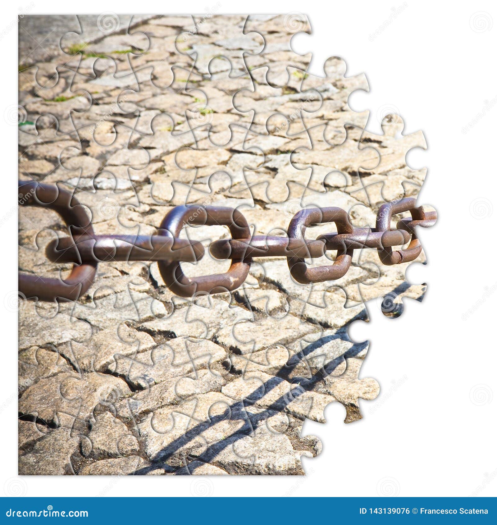 Old Rusty Metal Chain - Freedom Concept Image in Jigsaw Puzzle Shape ...
