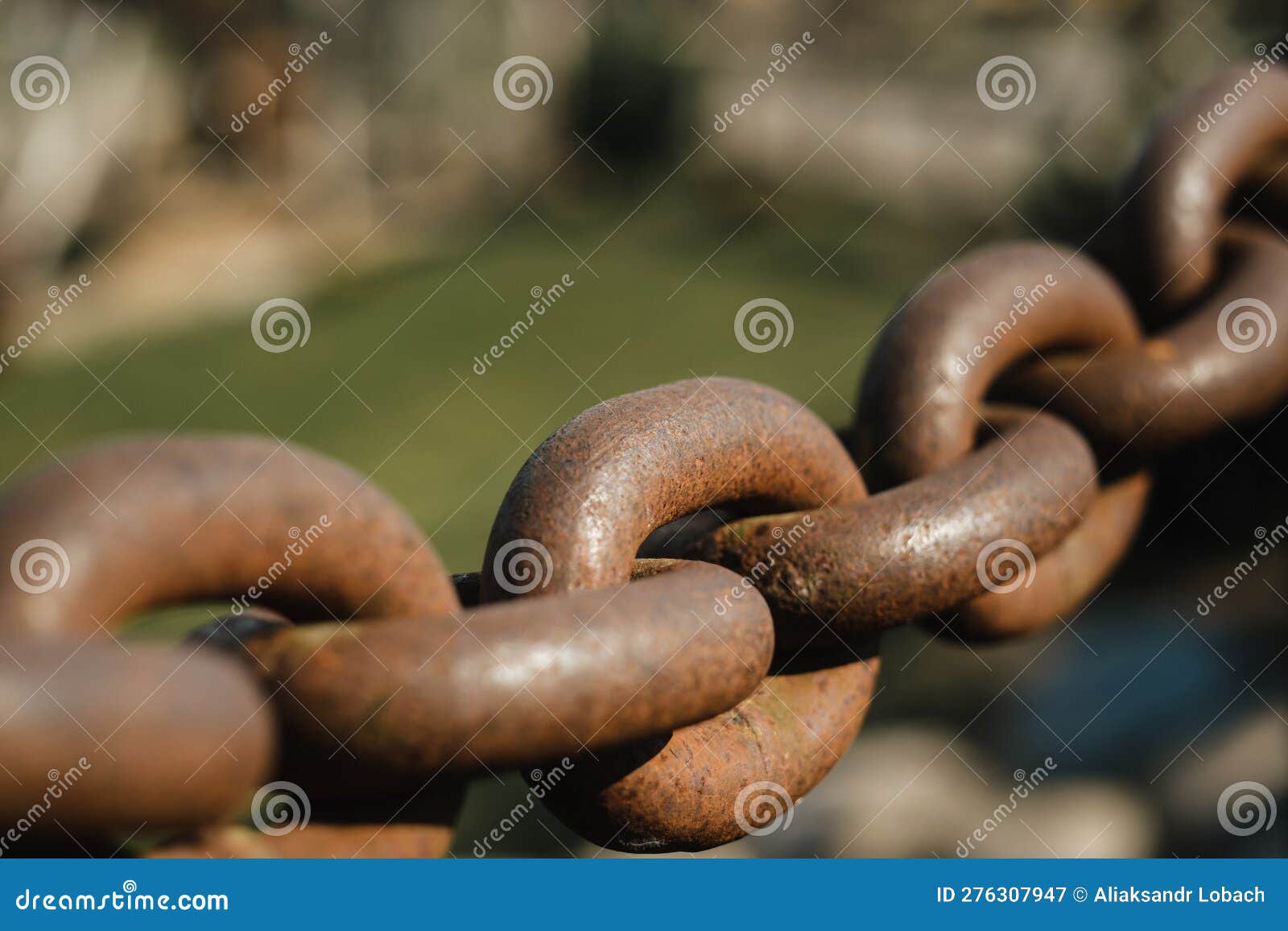 Old Rusty Metal Chain Outdoors. Large Chain Links Stock Image - Image ...