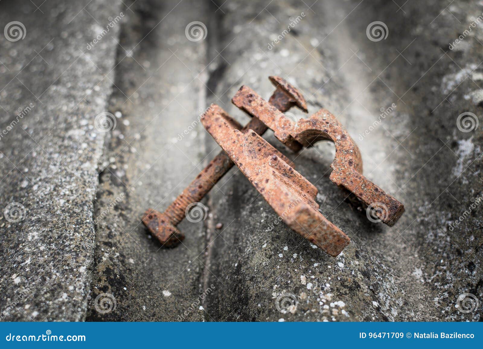 Old rusty metal clamp stock image. Image of tool, construction - 96471709