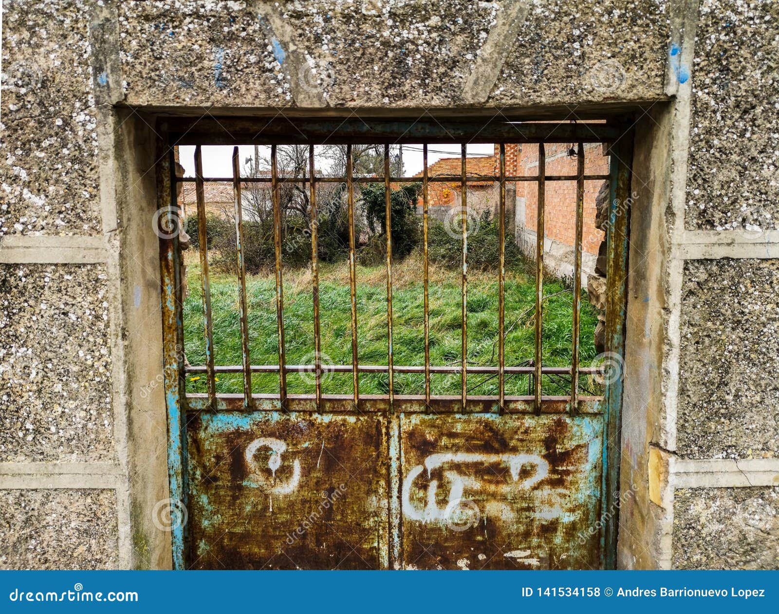 Old rusty metal door stock photo. Image of unprotected - 141534158