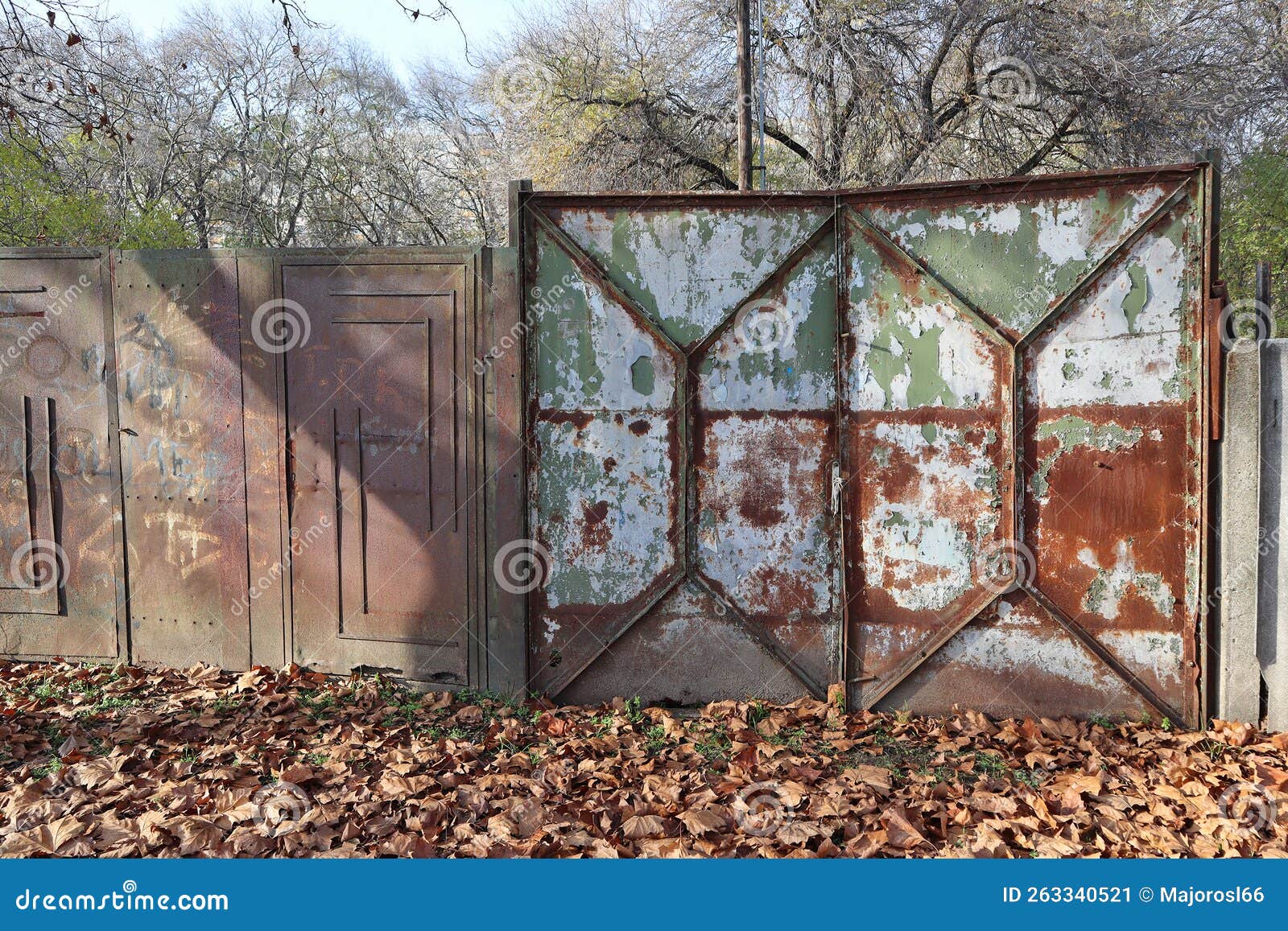 Old Rusty Metal Door on the Street Stock Image - Image of door ...