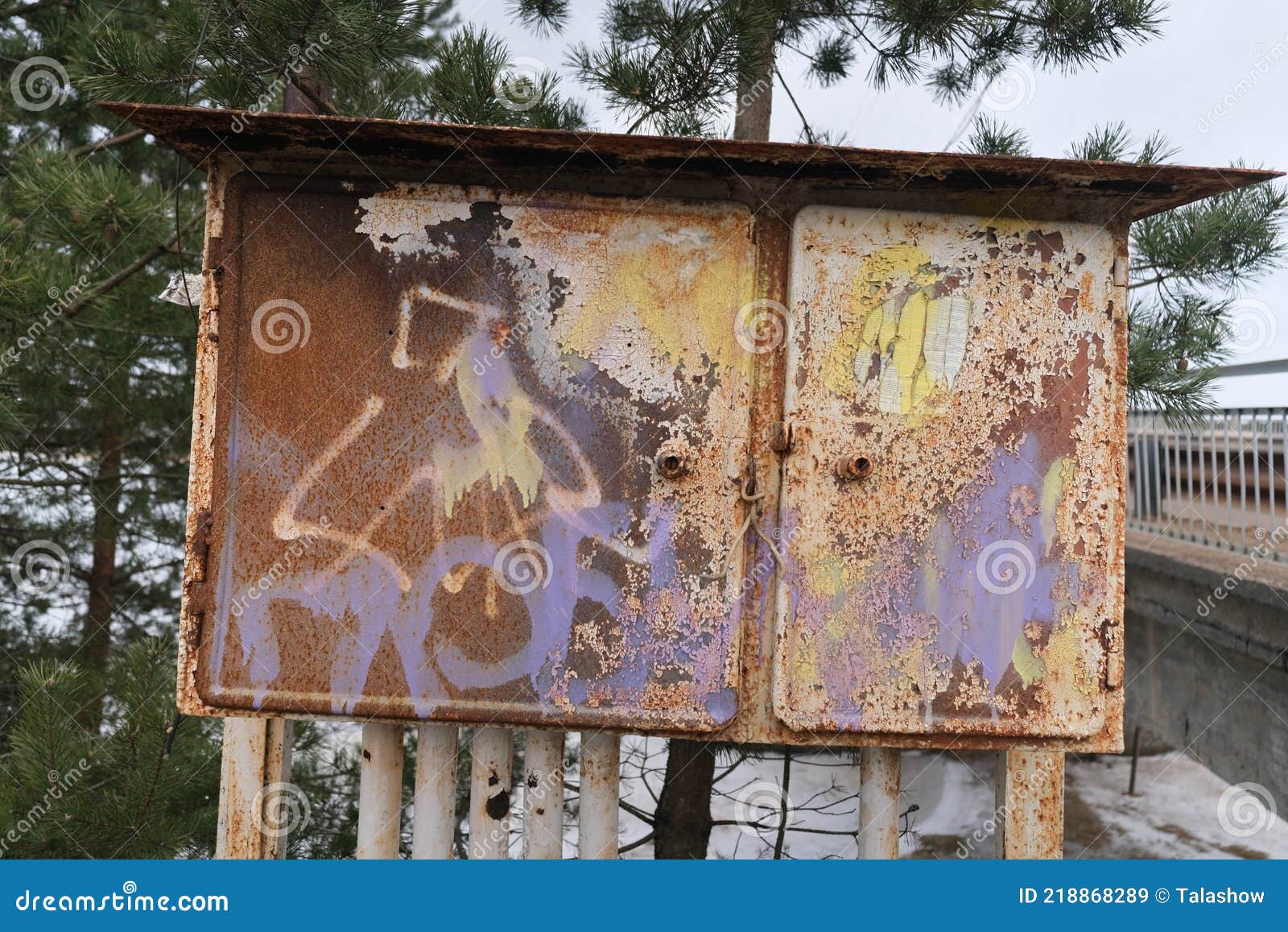 Old Rusty Metal Electrical Box Stock Image - Image of electrical, board ...