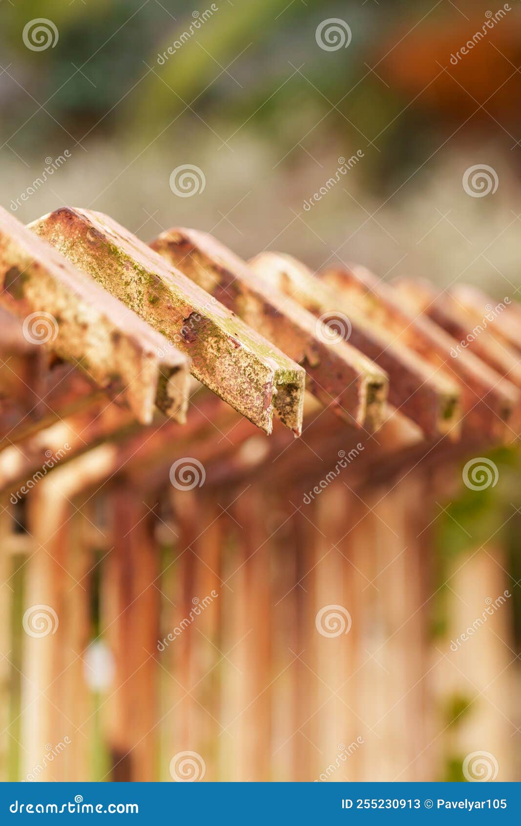 Old Rusty Metal Fence with Corroded Texture Stock Image - Image of ...