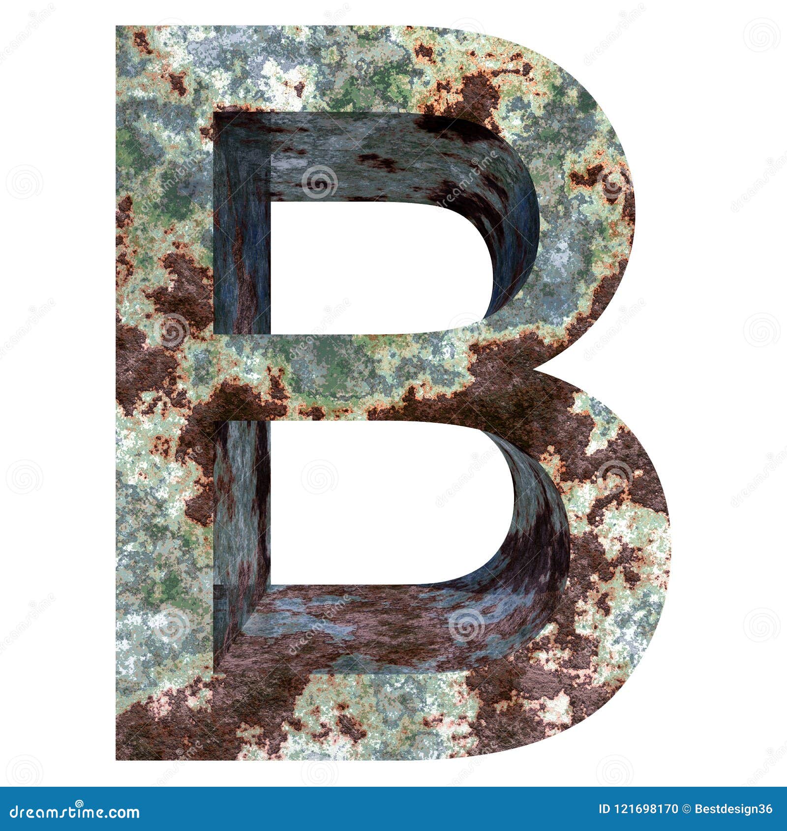 Old rusty metal font stock illustration. Illustration of grammar ...