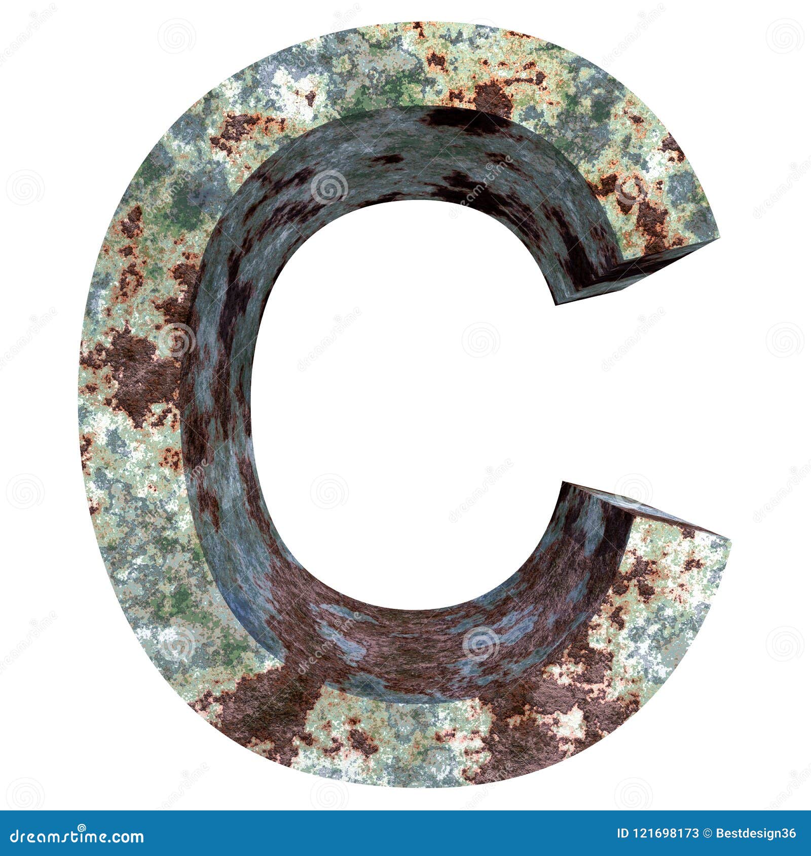 Old rusty metal font stock illustration. Illustration of letter - 121698173