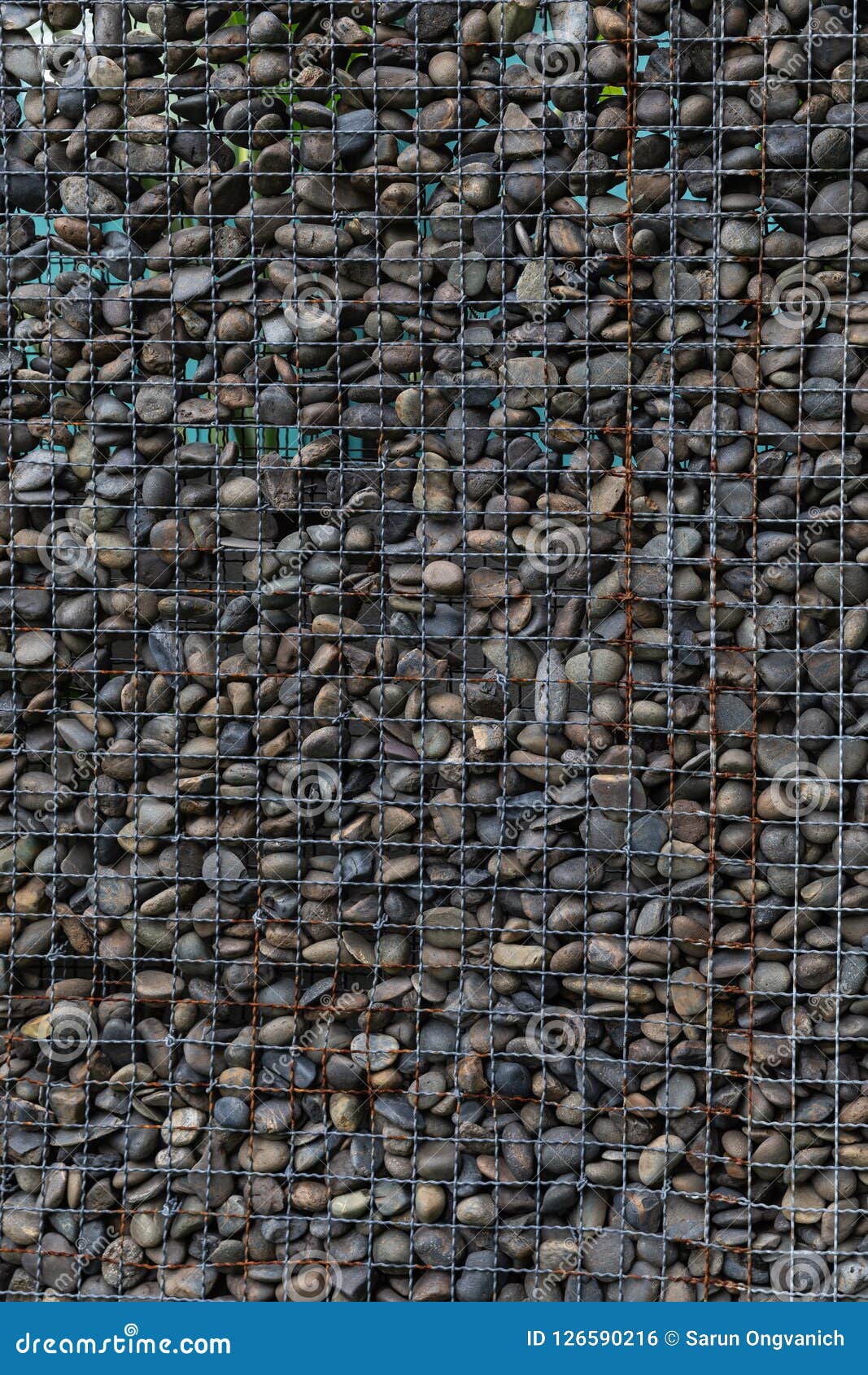 Old Rusty Metal Grate Filled with Stones. Stock Photo - Image of grate ...