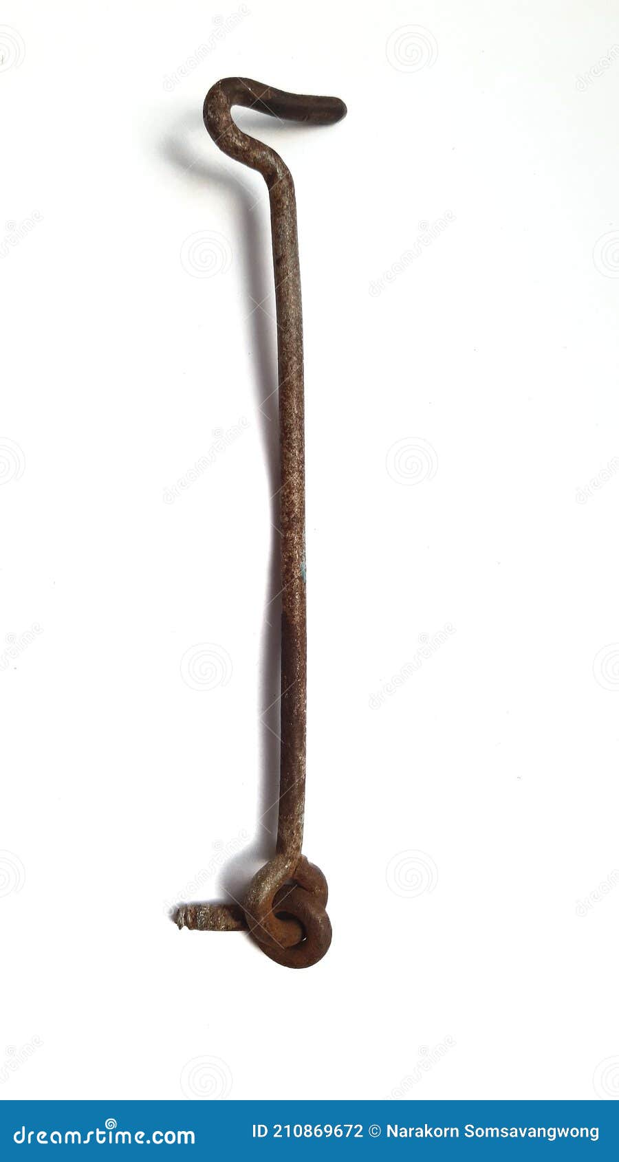 Old Rusty Metal Hook on White Background. Stock Photo - Image of object ...