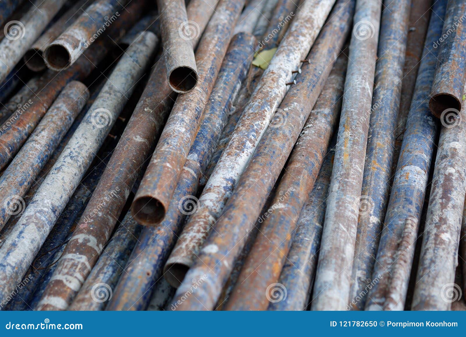 Old rusty metal iron pipe stock photo. Image of elements - 121782650