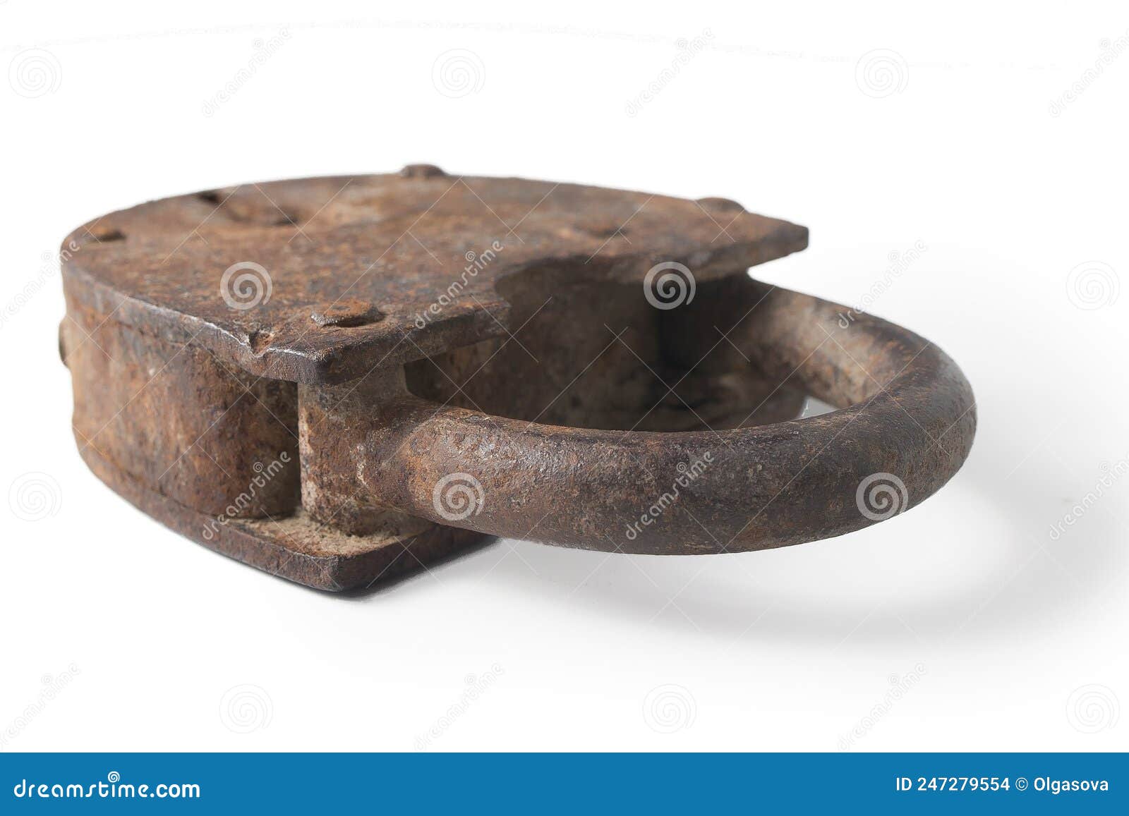Old Rusty Metal Lock on a White Background.. Stock Photo - Image of ...