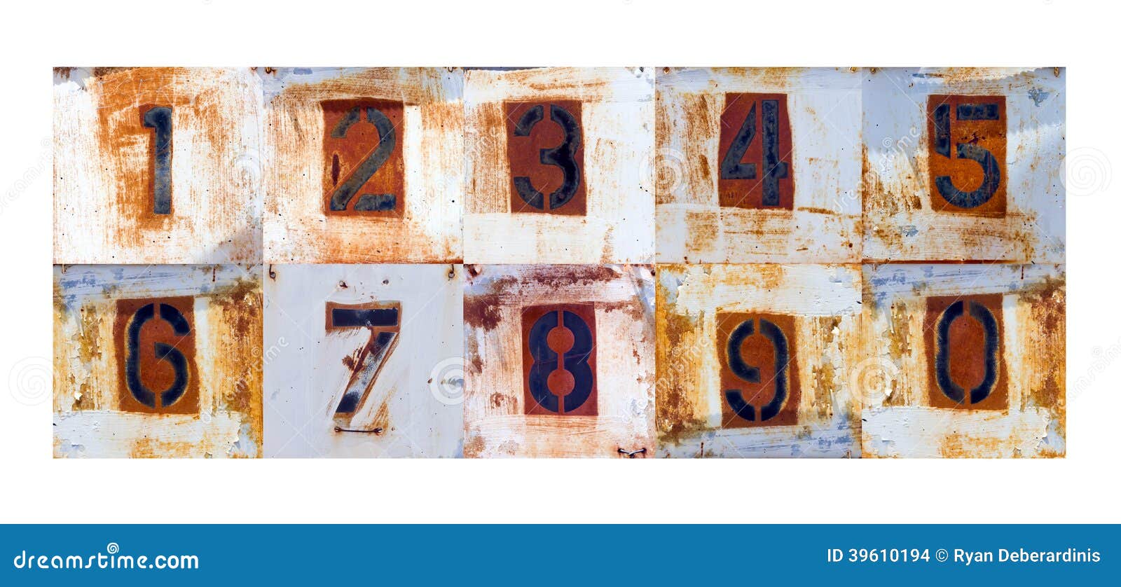 Old Rusty Metal Number Signs Stock Photo - Image of design, metal: 39610194
