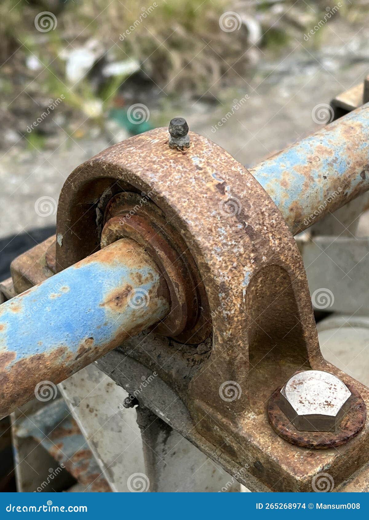 Old Rusty Metal Pipe with a Chain Stock Photo - Image of joint ...