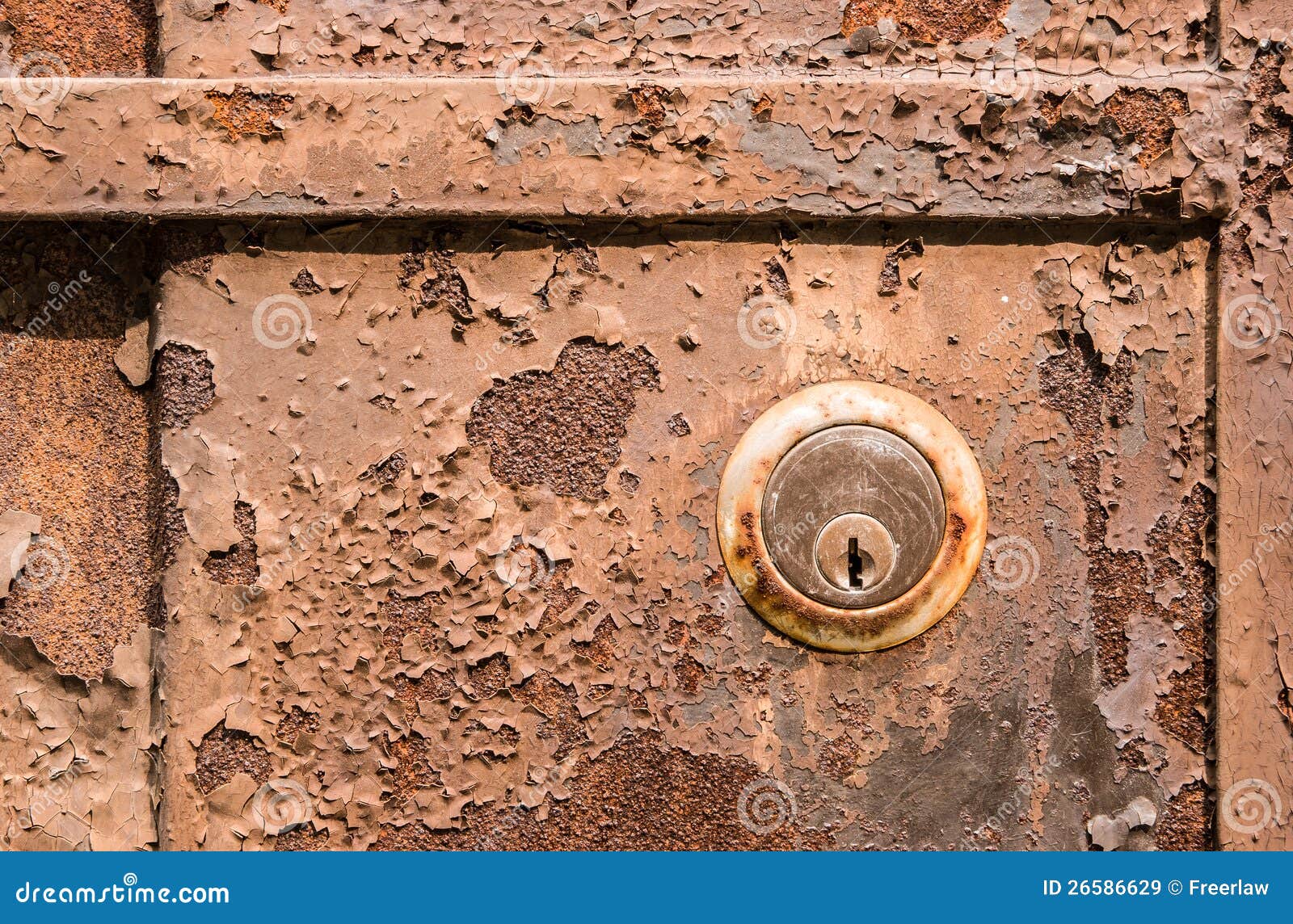 Old Rusty Metal Plate and Lock Stock Image - Image of dark, corrosion ...