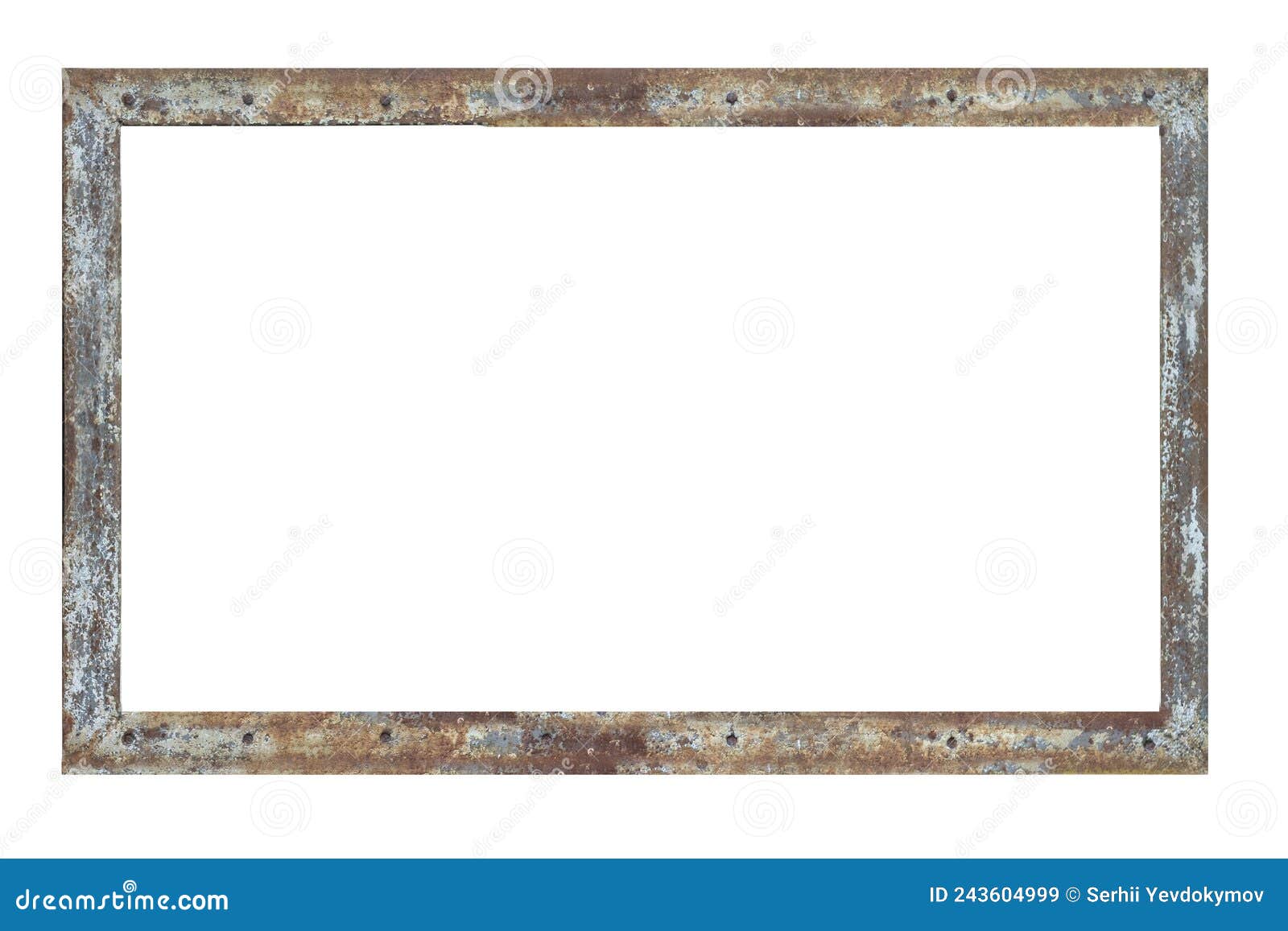Old Rusty Metal Rectangular Frame. Vintage Frame with Rough Texture ...