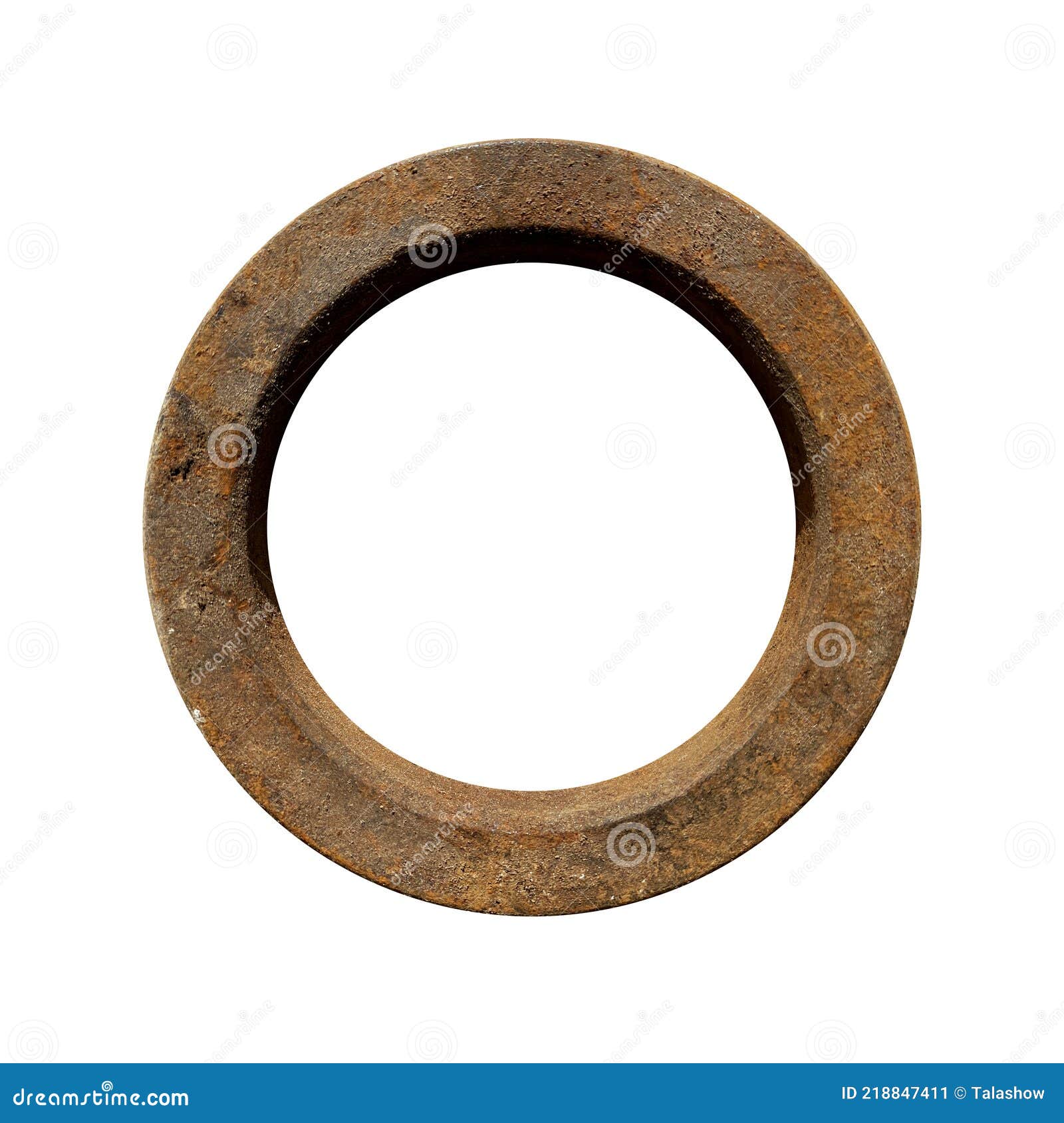 Old Rusty Metal Ring on a White Isolated Background Stock Image - Image ...
