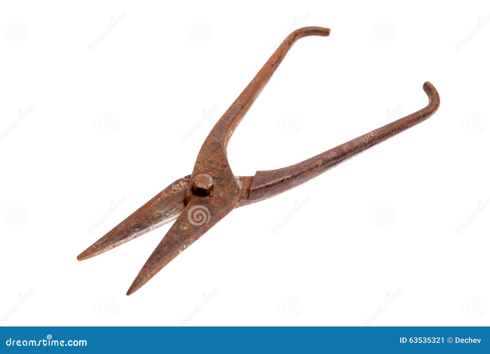 Old Rusty Metal Scissors, Isolated Stock Image - Image of hatchet ...