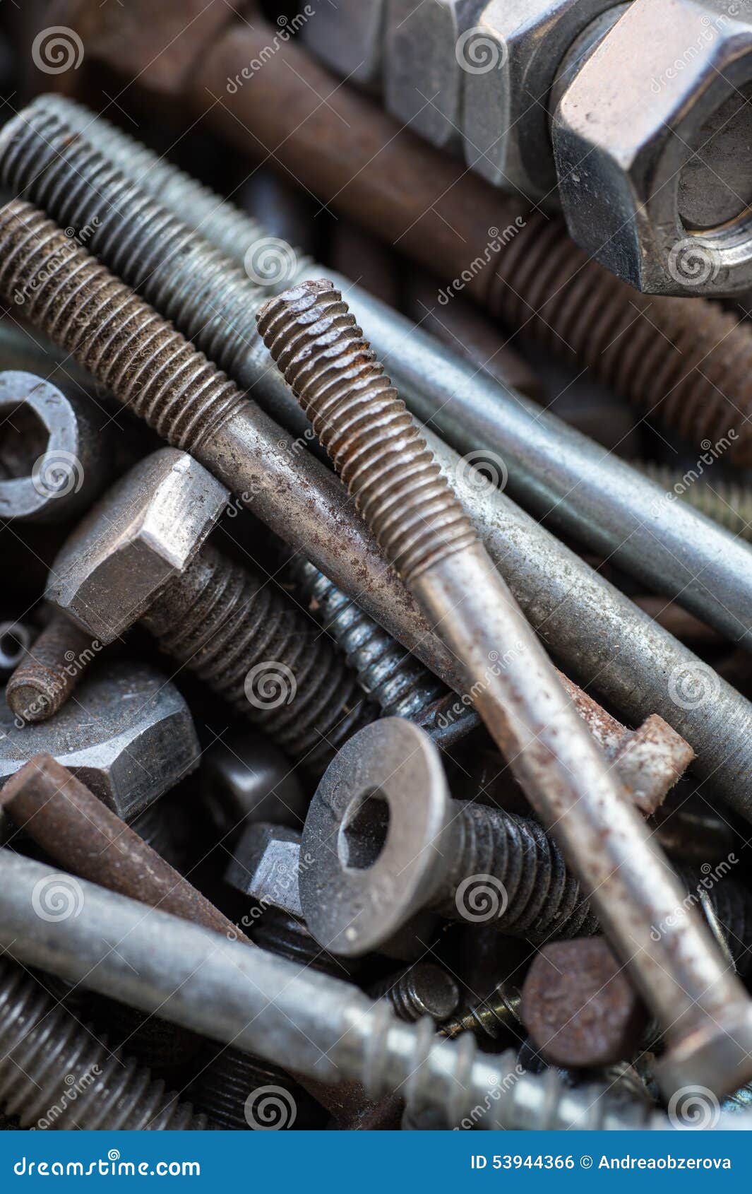 Old Rusty Metal Screws, Detail Stock Photo - Image of circle ...