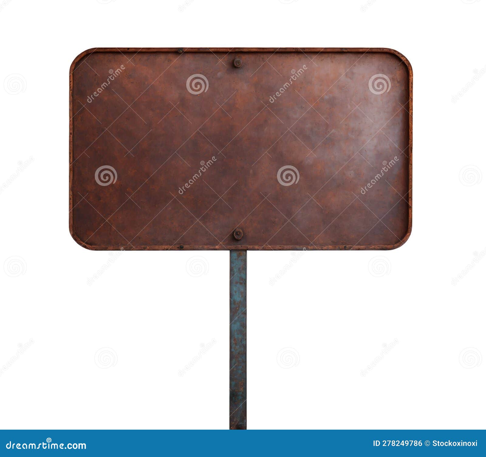 Old Rusty Metal Sign White Background Stock Illustration - Illustration ...